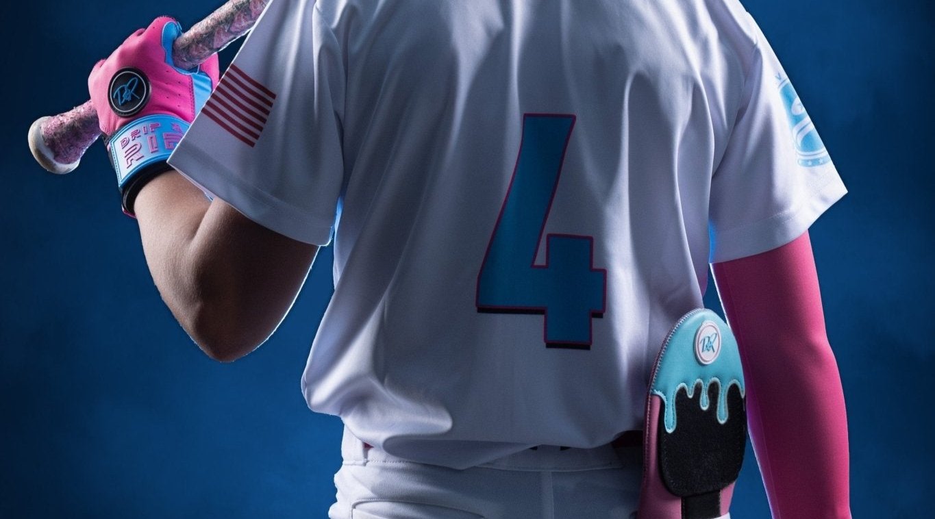 Batting Gloves Drip & Rip Cotton Candy Premium Leather Long Cuff